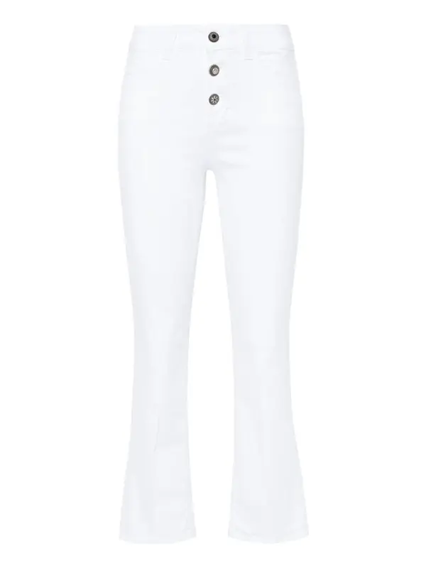 Liu Jo Mid-rise Bootcut Cropped Jeans - White