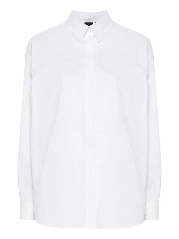 Pinko Embroidered-logo Poplin Shirt - White