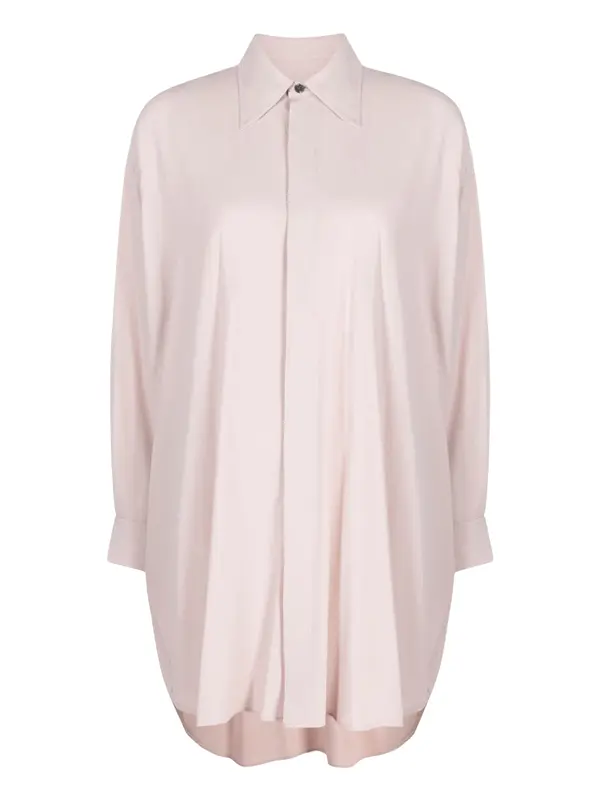 Ami Crepe Shirt Dress - Pink