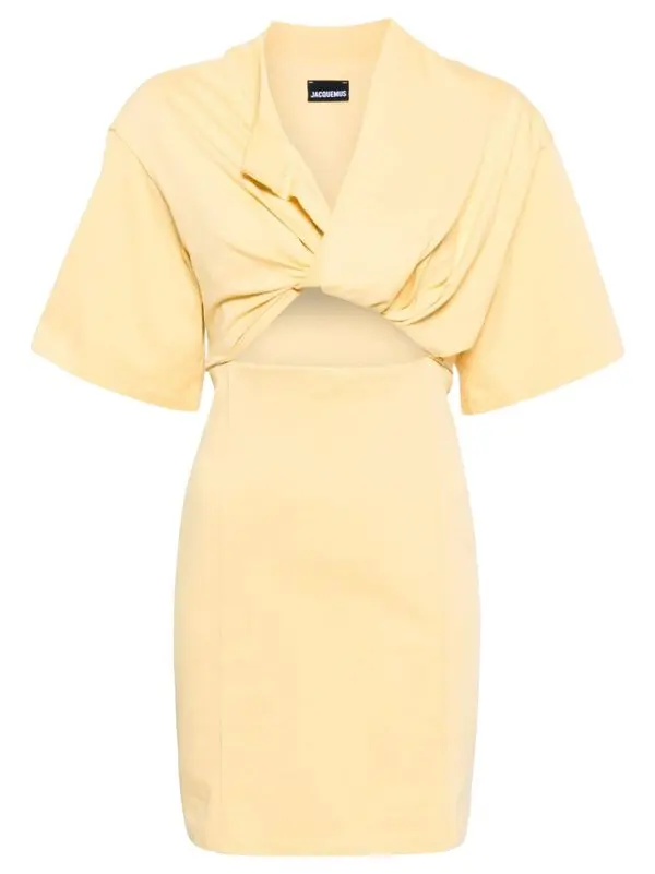 Jacquemus La Robe T-shirt Cut-out Mini Dress - Yellow