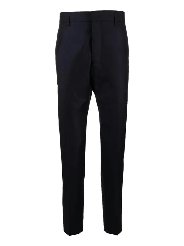 AMI Paris Tapered-leg Wool Trousers - Blue