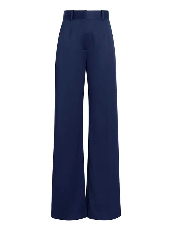 Another Tomorrow Wide-leg Tailored Trousers - Blue
