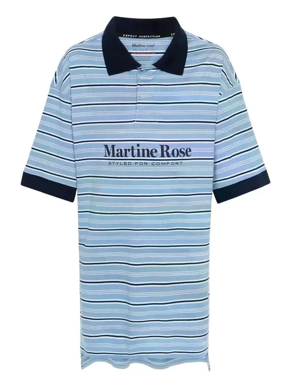 Martine Rose Logo-print Striped T-shirt - Blue