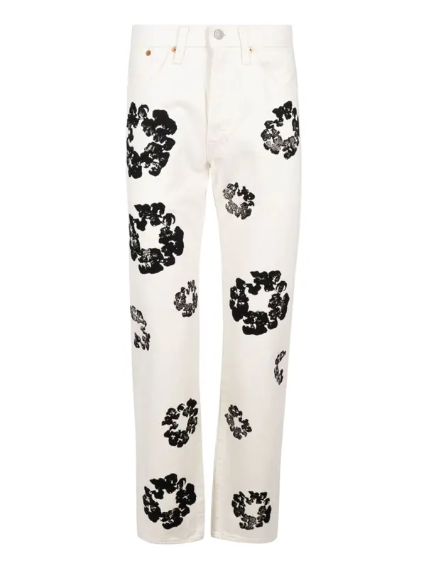DENIM TEARS X Levi's Wreath-print Jeans - White