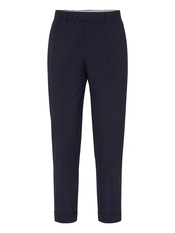 Brunello Cucinelli Tapered-leg Wool Trousers - Blue