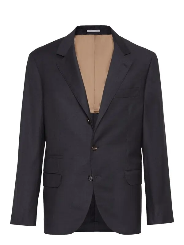 Brunello Cucinelli Tailored Virgin Wool Blazer - Grey