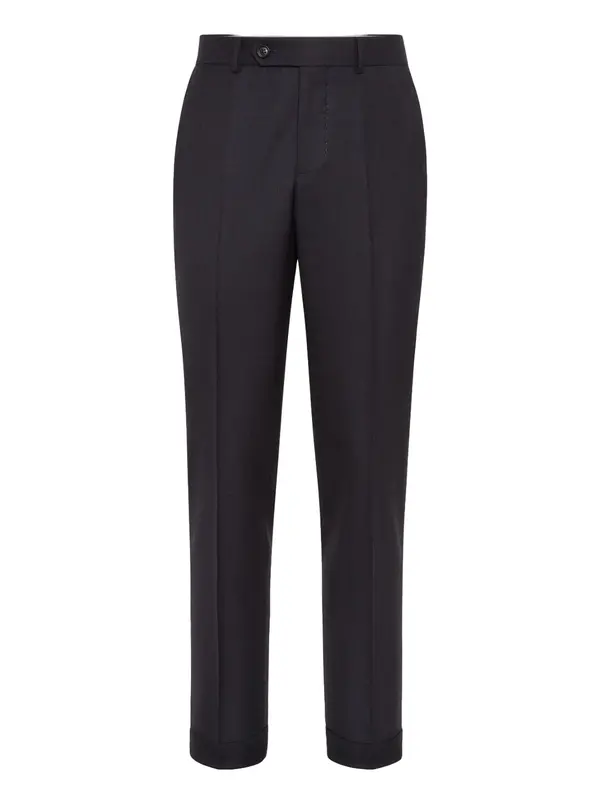Brunello Cucinelli Tapered-leg Wool Trousers - Grey