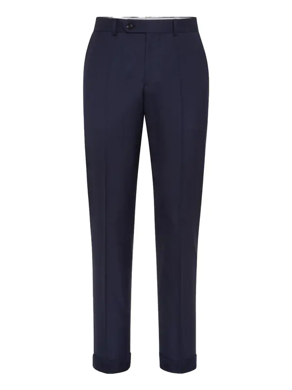 Brunello Cucinelli Tapered-leg Wool Trousers - Blue