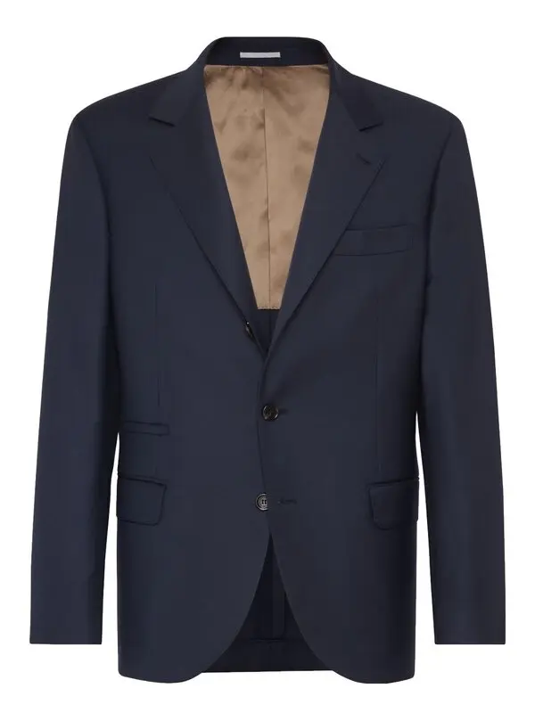 Brunello Cucinelli Single-breasted Virgin-wool Blazer - Blue