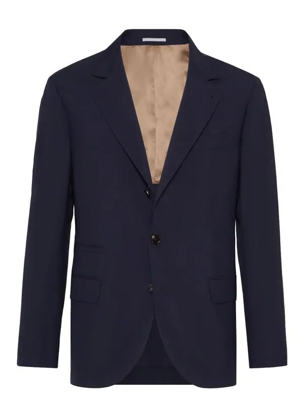 Brunello Cucinelli Single-breasted Virgin-wool Blazer - Blue