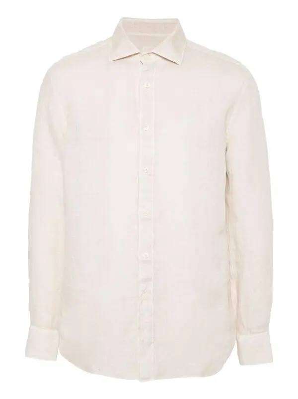 120% Lino Long-sleeves Linen Shirt - Neutrals