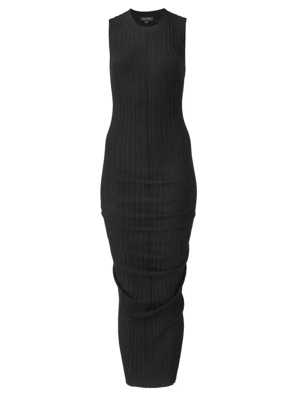 Marc Jacobs Merino-wool Twisted Midi Dress - Black