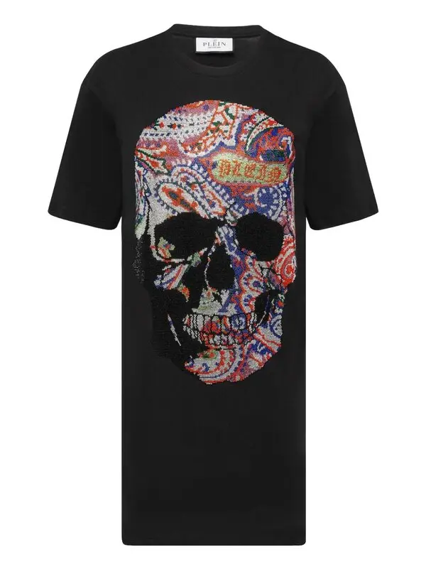 Philipp Plein Logo-print Cotton Minidress - Black
