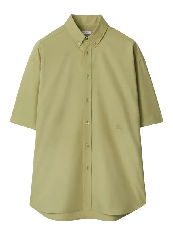 Burberry Logo-embroidered Poplin Shirt - Green