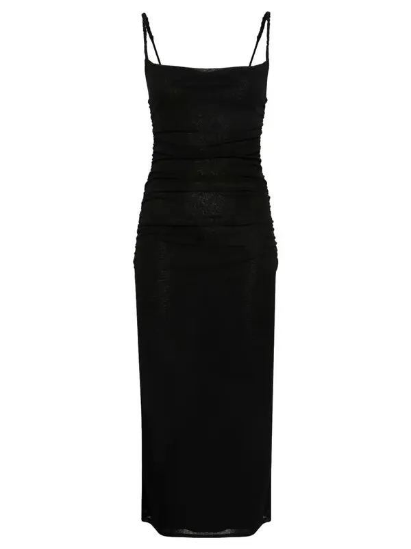 Nanushka Alexa Ruched Midi Dress - Black