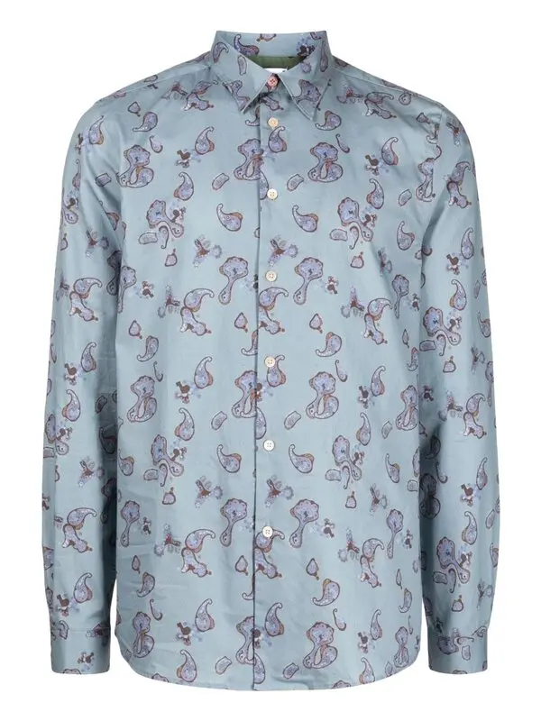 Paul Smith Paisley-print Cotton Shirt - Blue