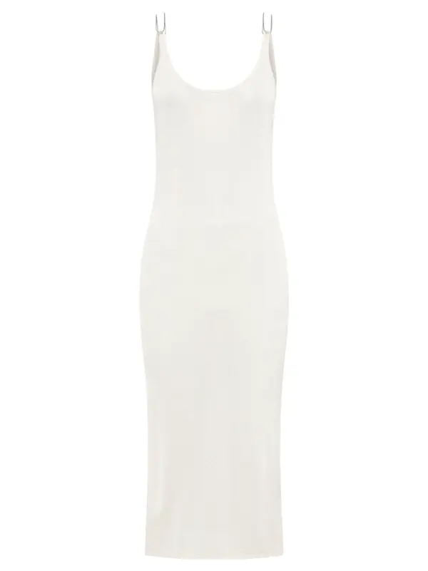 DION LEE Semi-sheer Open-back Midi Dress - White