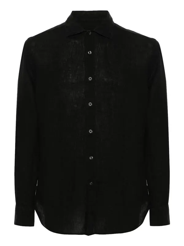 120% Lino Button-up Shirt - Black