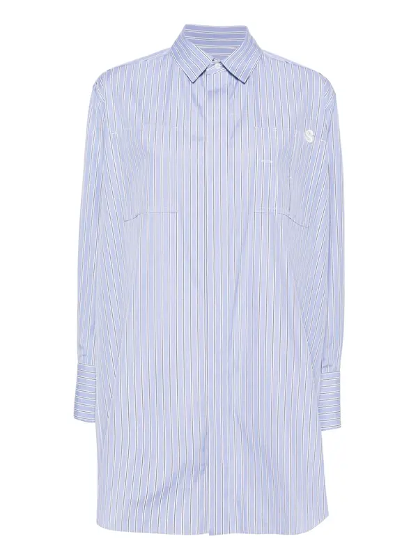 Sacai X Thomas Mason Striped Cotton Shirt - Blue