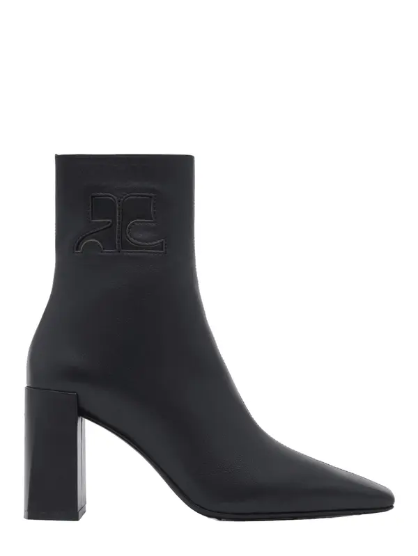 COURREGES Heritage Leather Ankle Boots - Black