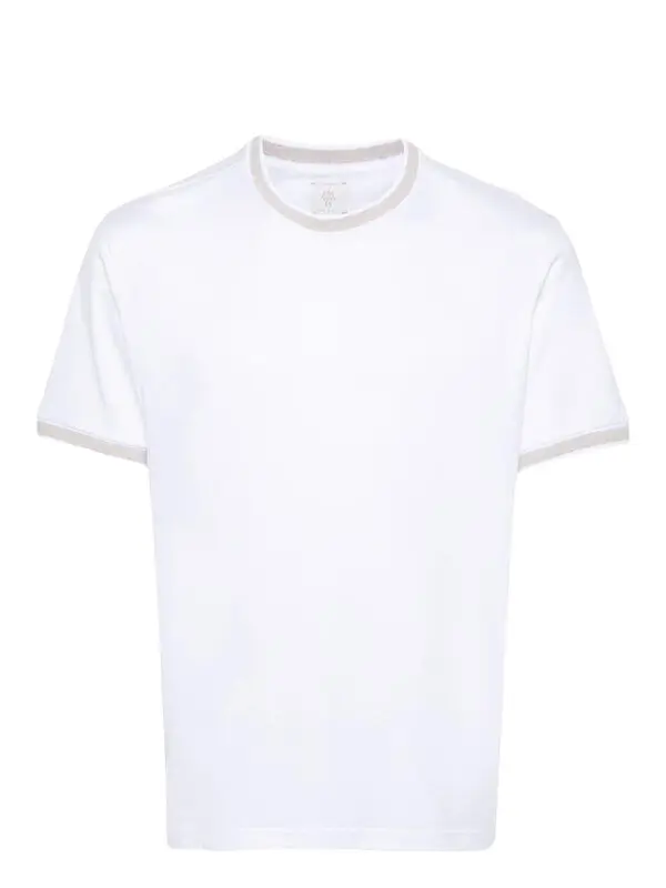 Eleventy Striped-edge T-shirt - White