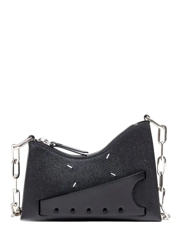MAISON MARGIELA Micro Snatched Leather Shoulder Bag - Black