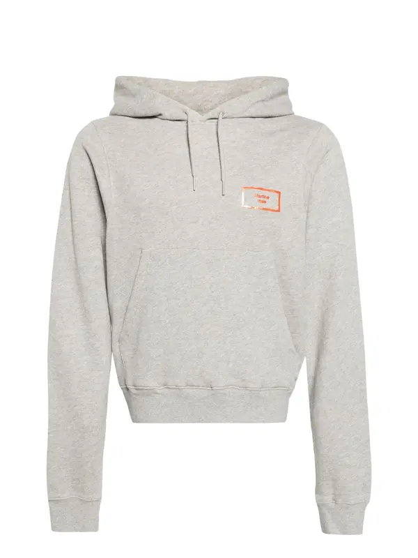 Martine Rose Logo-appliqué Cotton Hoodie - Grey