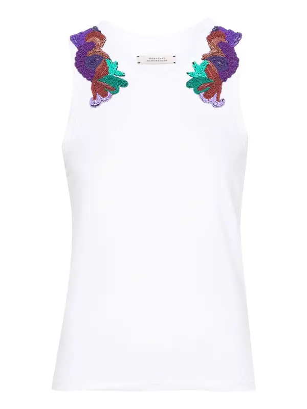 Dorothee Schumacher Bead-embroidered Tank Top - White