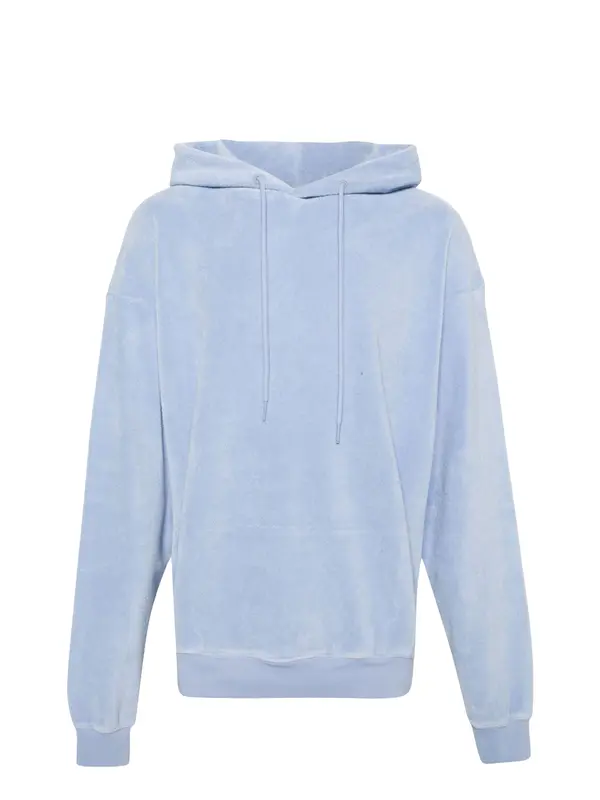 Martine Rose Drop-shoulder Towelling-finish Hoodie - Blue