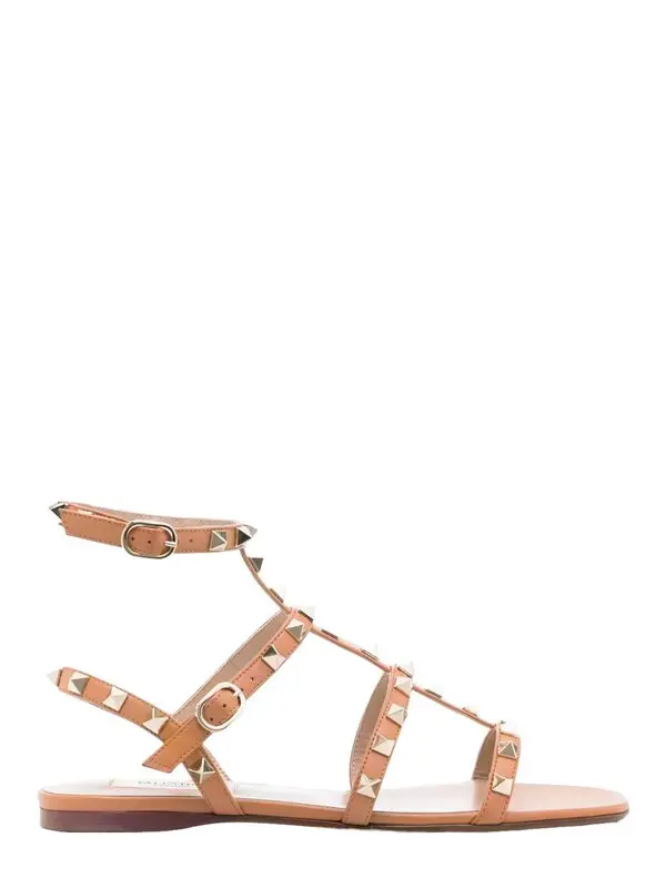 Valentino Garavani Rockstud Strappy Sandals - Brown