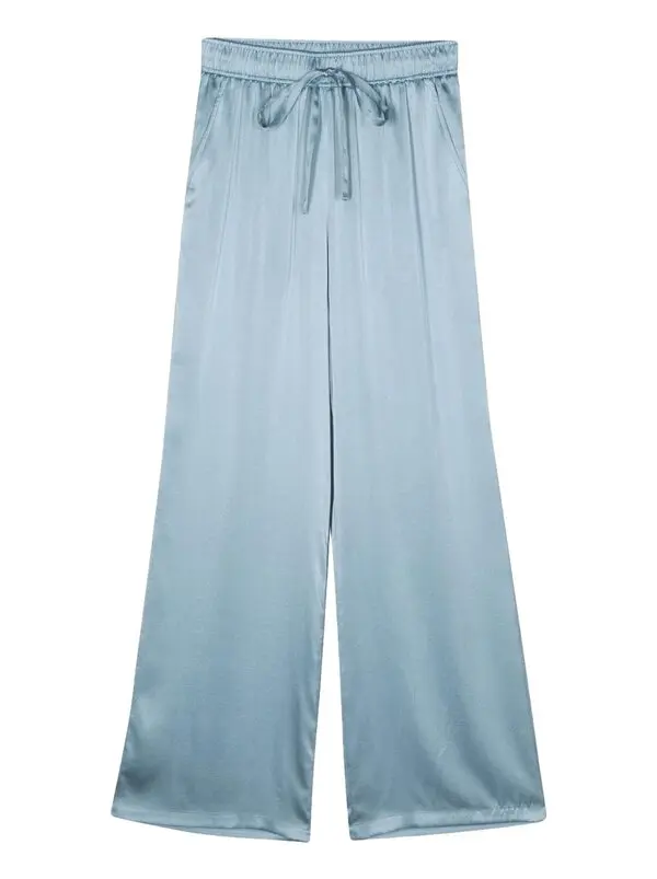 Seventy Silk Straight-leg Trousers - Blue