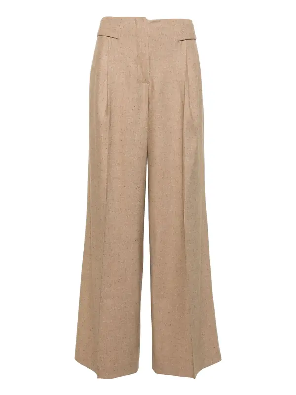 Remain Birger Christensen Wide-leg Textured Trousers - Neutrals