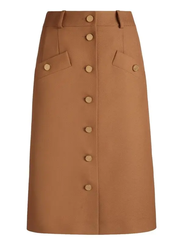 Bally Wool-blend Midi Skirt - Orange