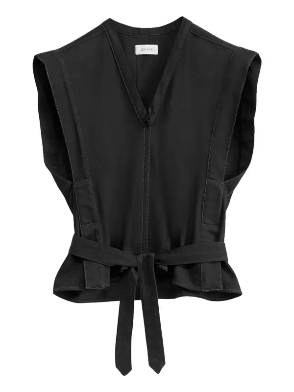 LEMAIRE Self-tie Sleeveless Jacket - Black