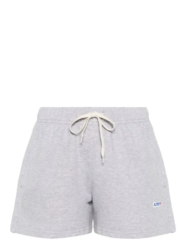 AUTRY Logo-patch Cotton Shorts - Grey