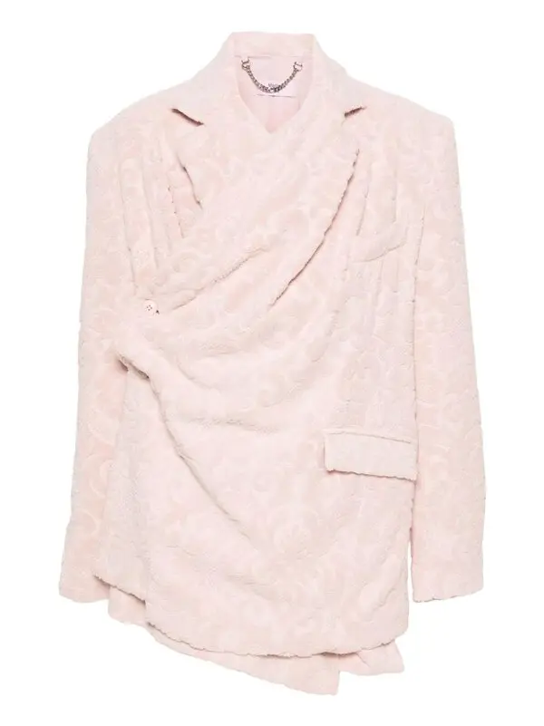 Martine Rose Towelling-finish Wrap Cotton Blazer - Pink