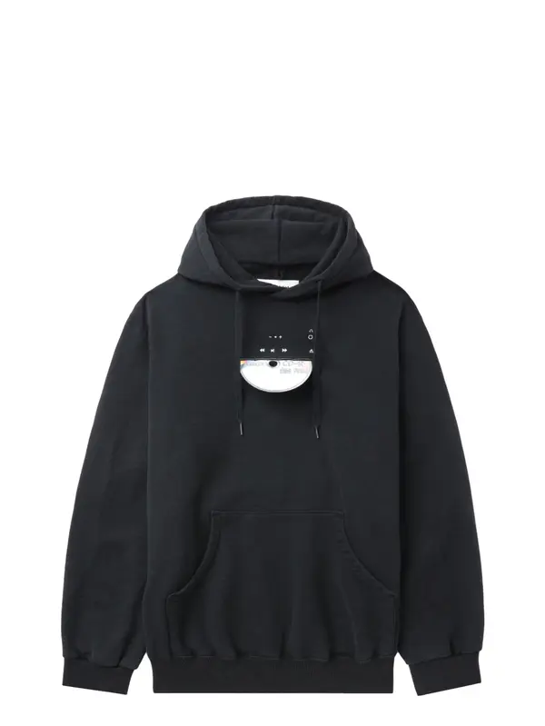DOUBLET Cd-r Embroidered Cotton Hoodie - Black