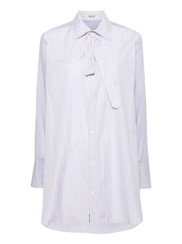 Yohji Yamamoto Halo-stripe Cotton Shirt - Grey