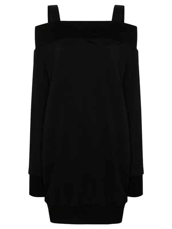 Yohji Yamamoto Square-neck Cady Midi Dress - Black