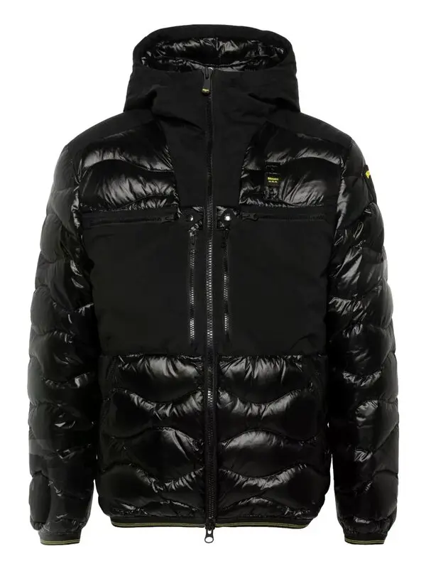 BLAUER. Padded Hooded Jacket - Black