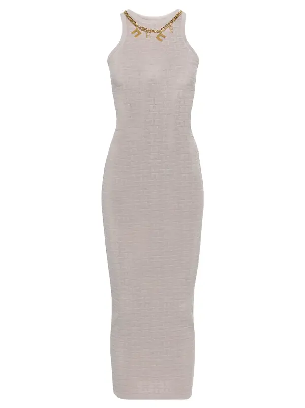 Elisabetta Franchi Chain-link Sleeveless Maxi Dress - Grey