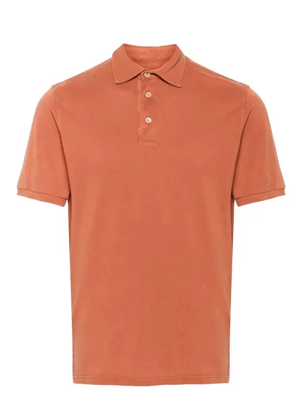 Fedeli Piqué Polo Collar - Orange
