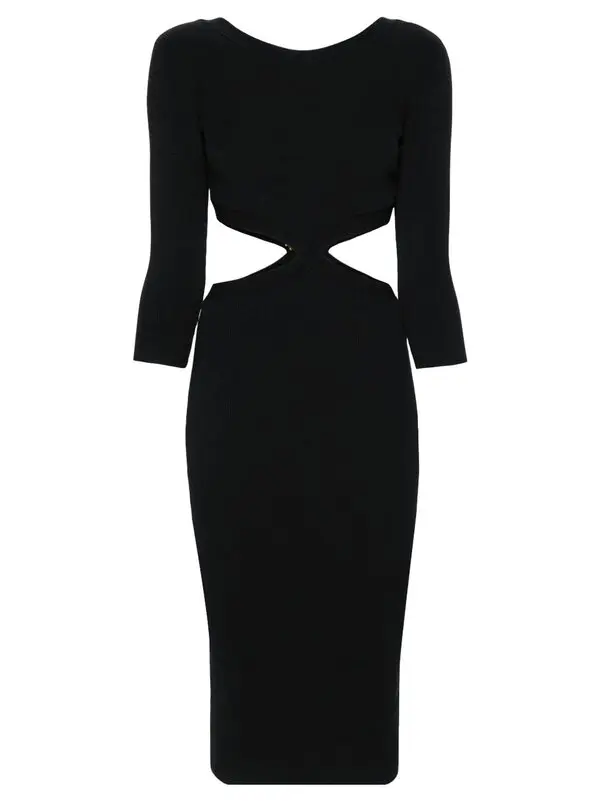 Elisabetta Franchi Cut-out Midi Dress - Black