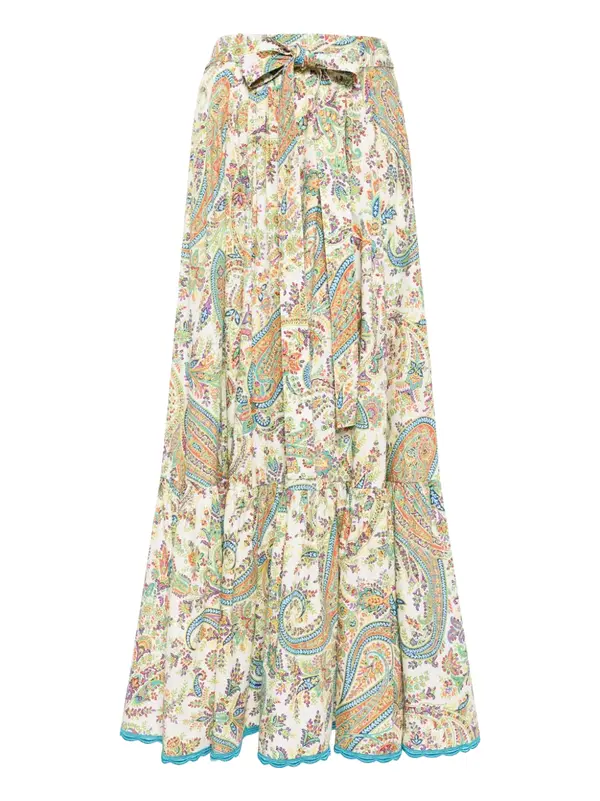 Etro Paisley-print Cotton Skirt - Multicolour