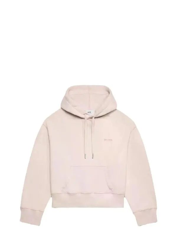 Ami Logo-embroidered Cotton Hoodie - Pink