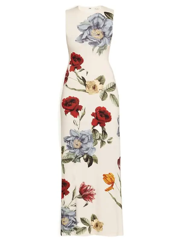 Alice + Olivia Delora Sleeveless Maxi Dress - Provence Floral Lg