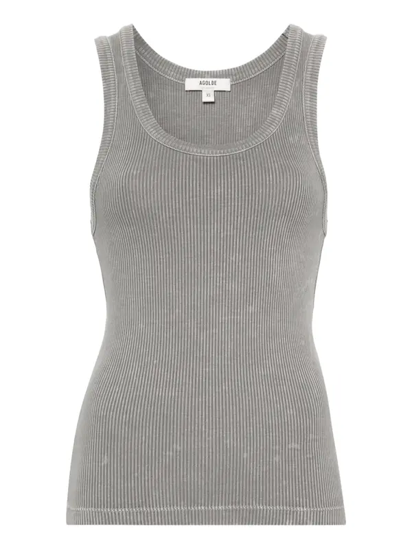 AGOLDE Poppy Fine-ribbed Tank Top - Grey
