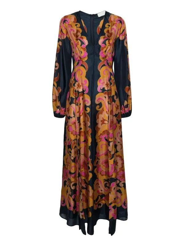Zimmermann Acadian Silk Maxi Dress - Blue