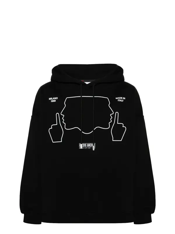 Gcds Cotton Hoodie - Black