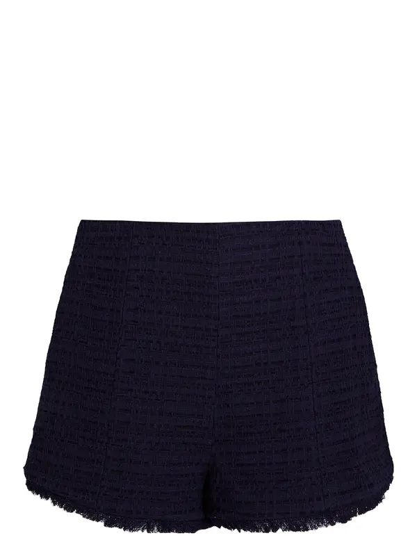 Zimmermann Cotton-blend Tweed High-rise Shorts - Navy